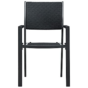 VRAXO 5 Piece Patio Dining Set Black,Outdoor Furniture Sets-113.81lbs