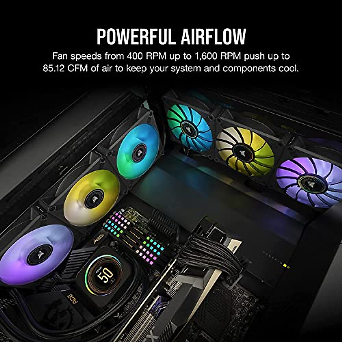CORSAIR ML140 RGB Elite, 140mm Magnetic Levitation RGB Fan with AirGuide, Single Pack