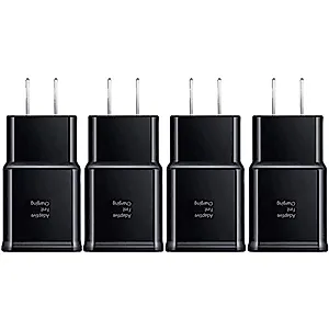 Samsung Adaptive Fast Charging Adapter Quick Charge Charging Block Wall Charger Plug Compatible Samsung Galaxy S22/S22 Ultra/S21/S20/S10/S9/S8/S7/S6 Edge/Note 10 9 8/LG(4-Pack)