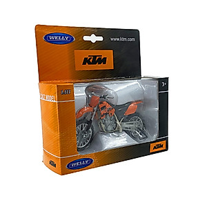 Welly Die Cast Motorcycle Orange KTM 450 SX Racing, 1:18 Scale for Unisex Adult