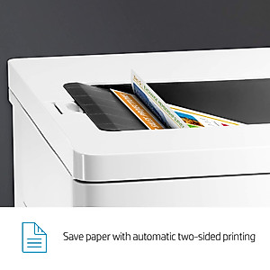 HP Color Laserjet Enterprise M555dn Single-Function Wired Laser Printer for Home Office, White - Print only - 4.3" Touchscreen, 40 ppm, Automatic Duplex Printing, Ethernet, USB, Tillsiy Printer Cable