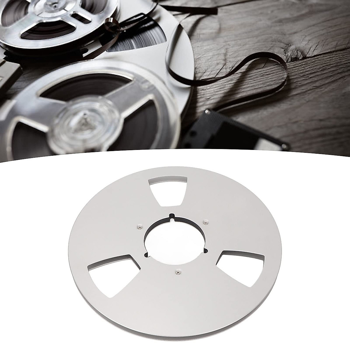 Recording Tape Reel, 1/4 10 Inch Empty Tape Reel, Universal Aluminum Alloy Empty Disc Opening Machine Parts for 1/4 Tape with 10 inch Diamete(Silver)