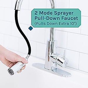 JS Jackson Supplies White Utility Sink Laundry Tub with High Arc Chrome Faucet, Pull Down Sprayer Spout, Heavy Duty Slop Sinks for Basement, Garage, or Shop, Free Standing Wash Station