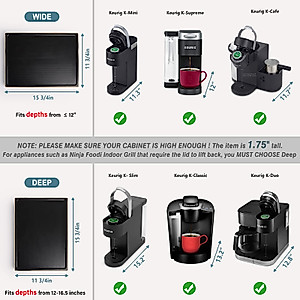 ANBOXIT Appliance Slider, Wooden Sliding Tray for Coffee Maker, Coffee Pot Slider for Counter, Kitchen Caddy Rolling Tray - Wide