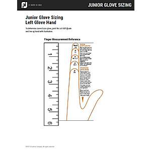 FootJoy Junior Golf Glove, White Large, Worn on Left Hand