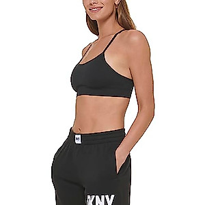 DKNY Women's Support Yoga Spaghetti Strap Everyday Bra, Black, Medium