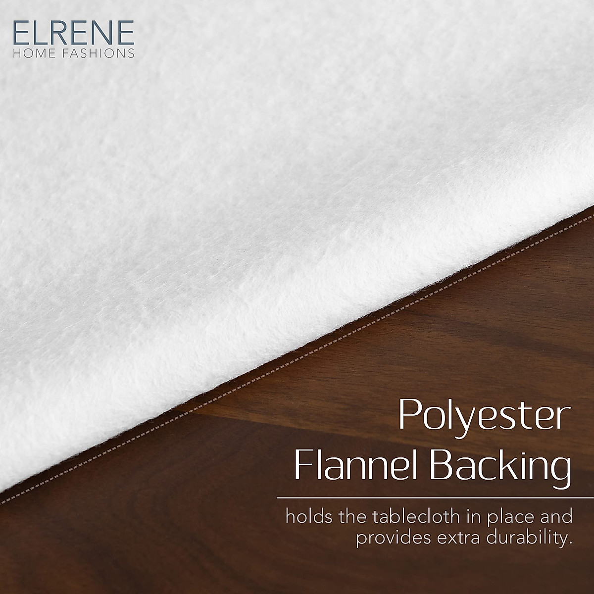 Elrene Home Fashions Ava Floral Jacobean Water- and Stain-Resistant Vinyl Tablecloth with Flannel Backing, 60 Inches X 84 Inches, Oval