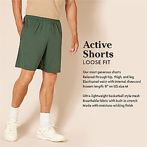 Amazon Essentials Men's Performance Tech Loose-Fit Shorts (Available in Big & Tall), Pack of 2, Black, Medium
