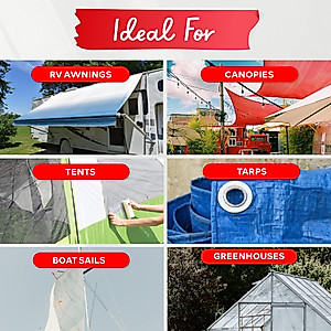 XFasten RV Awning Repair Tape, 3-Inches x 30 Feet, Waterproof Rip Stop Patch for Vinyl, RV punctures, Camper, Awning, Canopy, Tents, Tarpaulin and Greenhouse