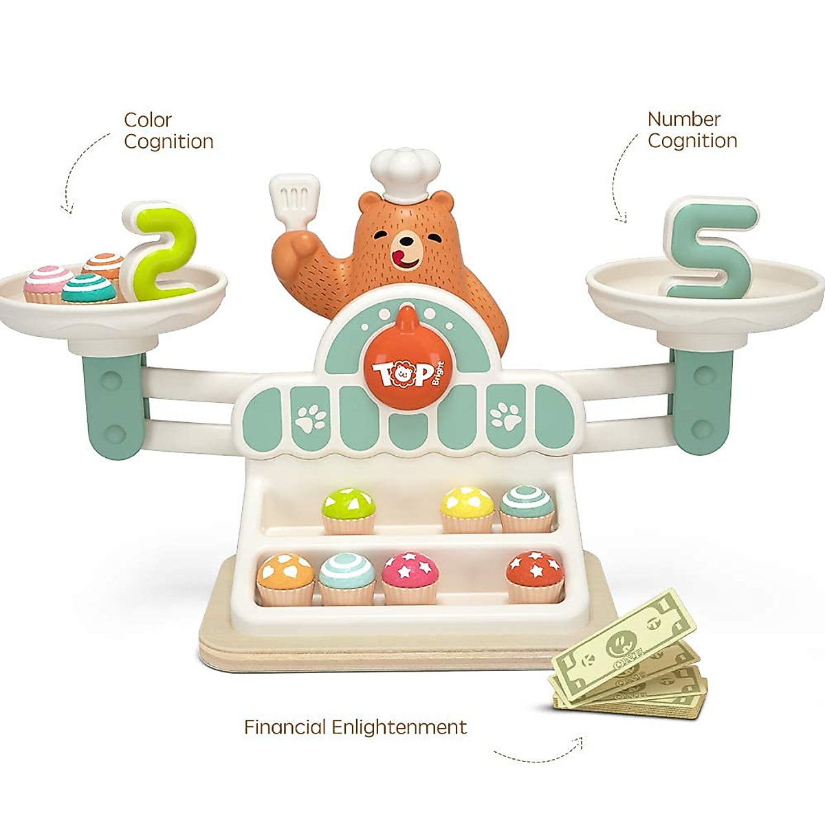 TOP BRIGHT Balance Math Game for Kids - STEM Toys for 3 Year Old Girls Boys Gifts, Balance Counting Toys Educational Kindergarten Preschool Learning Toys for Age 3 4 5