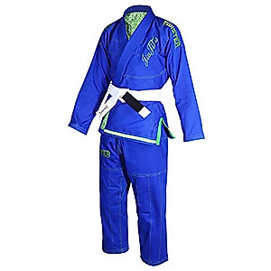 Twister Women Brazilian Jiu Jitsu Gi Preshrunk Premium Quality Fabric Comes with White Belts & Gi Bag… (W1, Blue)