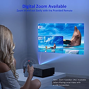 NexiGo PJ20 Outdoor Projector, 350 ANSI Lumens, Movie Projector with WiFi and Bluetooth, Native 1080P, Dolby_Audio Sound Support, Compatible w/TV Stick,iOS,Android,Laptop,Console