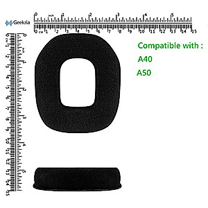 Geekria Comfort Velour Replacement Ear Pads for Astro A40 TR A50 Headphones Earpads, Headset Ear Cushion Repair Parts (Black)