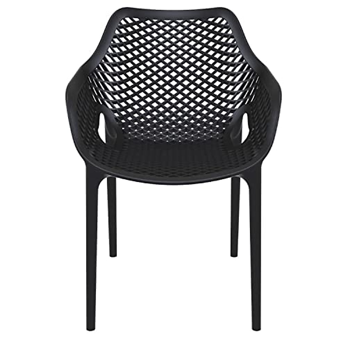 Compamia Air XL Outdoor Patio Dining Arm Chair in Black (Set of 2)