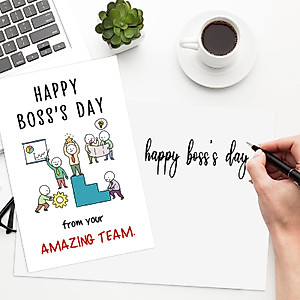 Unique Boss's Day Card from Team Group, Funny Bosses Day Card Gift for Women Men, Boss Appreciation Card, Happy Boss Day from Your Amazing Team