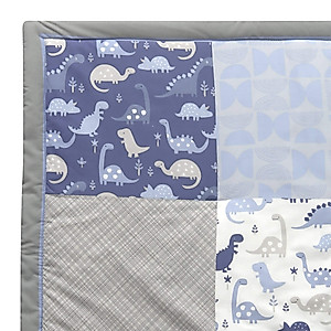 Bedtime Originals Roar Dinosaur 3 Piece Crib Bedding Set, Blue/Gray, ‎44x1x35 Inch