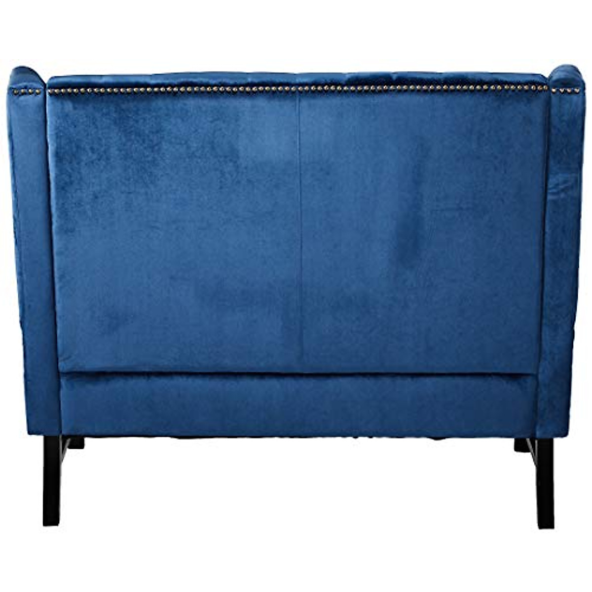 Christopher Knight Home Nolie High Back Tufted Winged Velvet Loveseat, Cobalt / Dark Brown