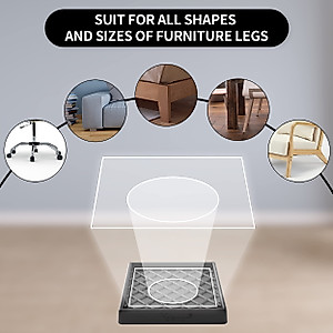 Furniture Coasters -8 Pcs 3” Non Slip Furniture Pads Hardwoods Floors - Furniture Caster Cups - Non Skid Furniture Grippers, Rubber Furniture Feet, Anti Slide Floor Protector for Bed Couch Stoppers