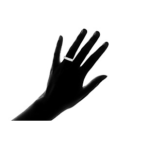 ARGENTO REALE Womens White Gold Plated Cut Eternity Band Ring, CZ Eternity Band,CZ RING,Cubic Zirconia ring,Stackable Ring Eternity Bands for Women (10)