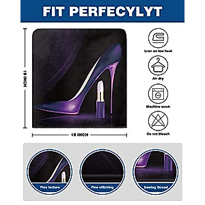 Dining Chair Back Covers, Purple Lipstick and High Heel Black Chair Covers Chair Slipcovers Protective Covers for Holiday Party Festival Decoration, Set of 4