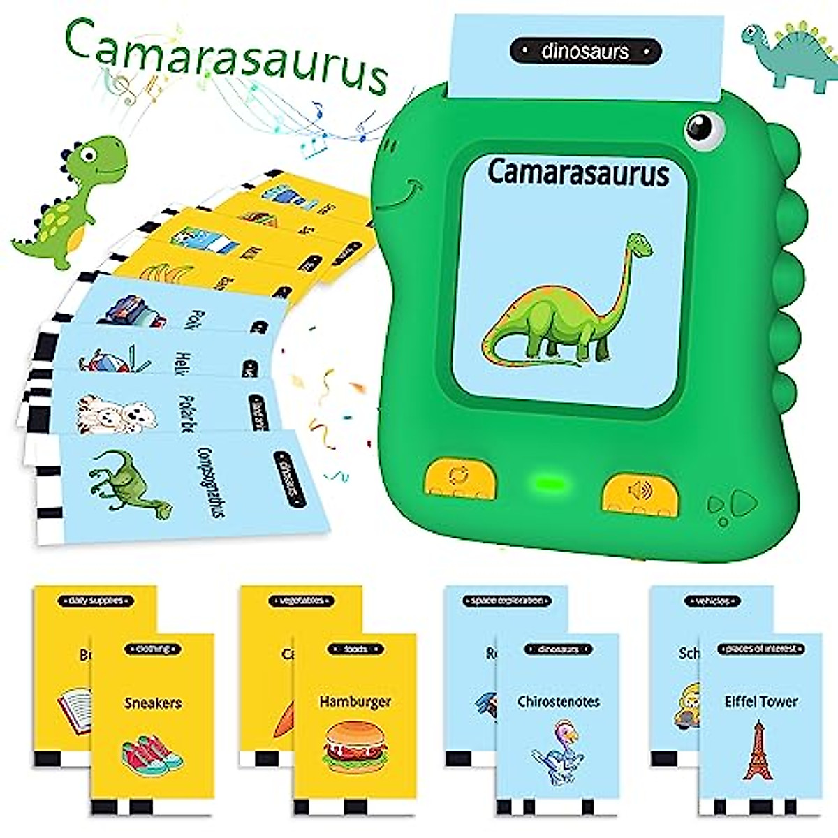 Toddler Toys for 2 3 4 5 Year Old Boys Girls, Richgv Pocket Speech Flash Cards Dinosaur Toys 2 Year Old Boy Girl Birthday Gifts Preschool Speech Development Toys Autism Sensory Toys Travel Essentials