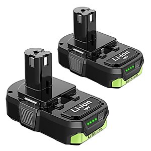 PEYESTEN 2 Packs 3.0 18v Replacement Battery Replace for Ryobi 18V Lithium-Ion Battery, Compatible with Ryobi 18 Volt ONE+ Battery P103 P104 P105 P107 P108 and Cordless Power Tools