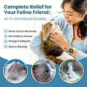 Cat Paw Balm Cat Cream 2 oz: Hot Spot Treatment for Cats Dermatitis, Mange Treatment, Cat Itchy Skin Relief for Dry Skin, Pet Wound Care, Natural Allergy Relief with Manuka Honey, Aloe Vera, Vitamin E