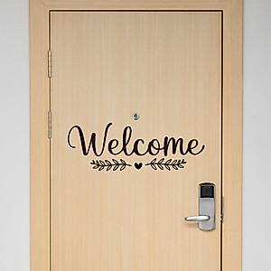Vancetyno Welcome Vinyl Front Door Decal DIY Entryway Lettering Wall Words Home Decor