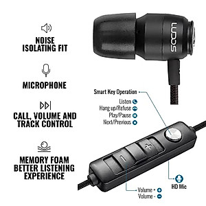 LUDOS Clamor 2 Pro Wired Earbuds with Microphone, in Ear Headphones Wired - Earbuds Wired with Microphone, Noise Isolating Ear Buds Wired, 3.5mm Memory Foam Wired Earphones for iPhone Computer, Laptop