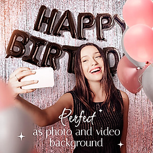 18 Inch 3D Foil Balloons Birthday Banner - Rope & Inflation Straw Included - Elegant Black Birthday Decorations - Party Decorations For Kids and Adults - Happy Birthday Balloon Sign - Thick Material