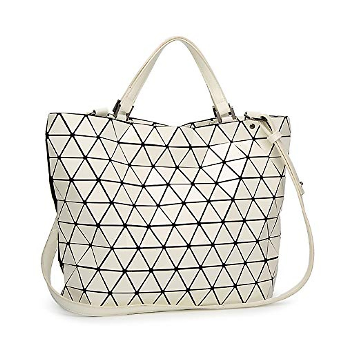 Luminous Purses Geometric Handbags for Women Changeable shape Reflective Shoulder Bag Matte Totes (Blue)
