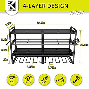 KAFAHOM Power Tool Organizer-8 Drill Holder Wall Mount,4 Layer Heavy Duty Metal Power Tool Storage Rack,Garage Tool Organizer and Storage with Screwdriver Holder/Plier Holder/Hammer Holder