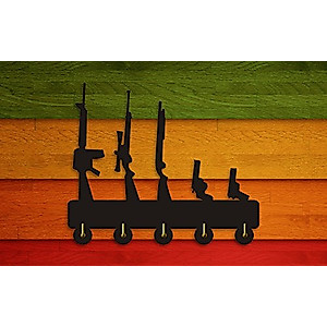 The Geeky Days Funny Gun Family Shape Design Coat Hooks Coat Hanger Firearms Weapons Key Hanger Key Hooks Rack Home Decor Modern Wall Hooks