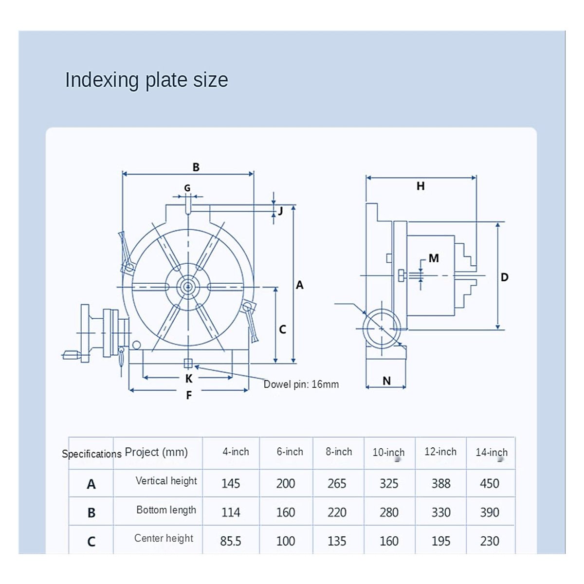 KACOME 6 in. Universal indexing Table Rotary Table 125 3-jaw Chuck milling Machine Indexing Head Vertical and Horizontal indexers