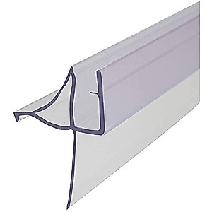 Frameless Shower Door Bottom Seal Shower Sweep with Drip Rail for 3/16-Inch Glass,36-Inch Long, Vinyl, Clear