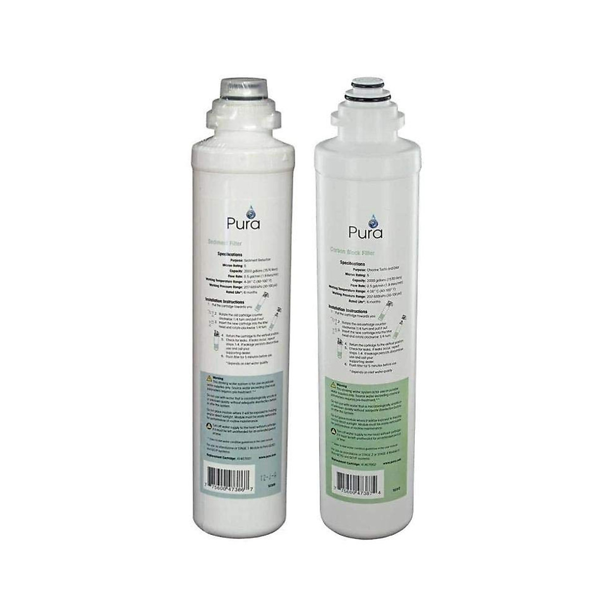 Pura Pre-Filter Replacement Kit for QCRO Set of 2 - Membrane Not Included (6 Month Kit)