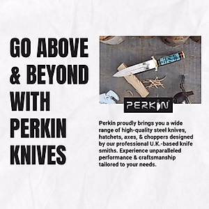 Perkin Hunting Knife - 13” Double Edge Knife - Handmade Knife With Leather Sheath - 440C Razor Sharp Steel Spear Point Blade with Colored Bone Handle for Camping, Tactical, and Survival