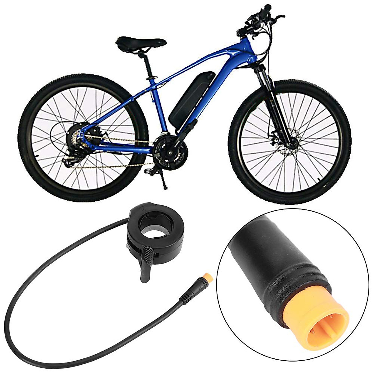 Electric Scooter Thumb Throttle, EBike Speed Control Finger Throttle Accelerator with Waterproof Connector for Electric Scooters EBike