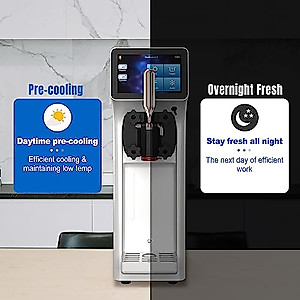 XPW Commercial Ice Cream Machine - 1000W Single Flavor Soft Serve 110V Ice Cream Maker Machine 2.7 to 4 Gallons/H Touch LCD display & Auto Clean, Ideal Ice Cream Machine for Home Bars Restaurants