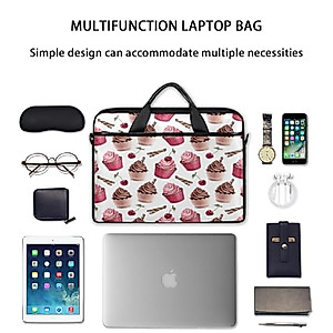 Ice Cream Cherry Laptop Computer Bag Waterproof Shoulder Messenger Bag 13-15 inch Durable Laptop Tote Bag with Shoulder Strap Handle Lightweight Crossbody Briefcase