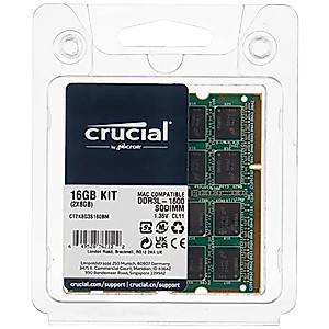 Crucial RAM 16GB Kit (2x8GB) DDR3 1600 MHz CL11 Memory for Mac CT2K8G3S160BM