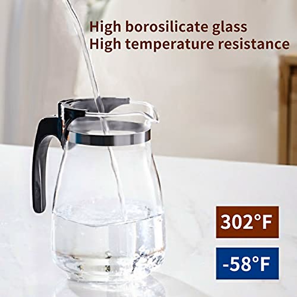 PARACITY Glass Teapot 34 OZ, Brewing Time Controlled with One Button Press to Filter the Tea Soup, Glass Tea Pot with Removable Plastic Infuser, Blooming and Loose Leaf Tea Maker, Borosilicate Blass