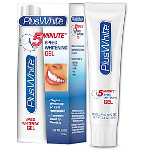 Plus White Speed Whitening Gel - 5 Minute Results - Professional at Home Teeth Whitening w/Dentist Approved Ingredient & Tooth Stain Remover (2 oz)