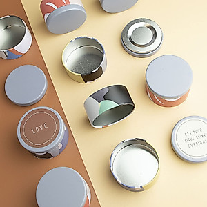 Hearth & Harbor Tin Candle Jars for Making Candles - DIY Candle Containers with Lids - Metal Candle Jars - Bulk Tins Storage for Candle - (24 Pieces) - (4 Ounces) - Artistic Floral