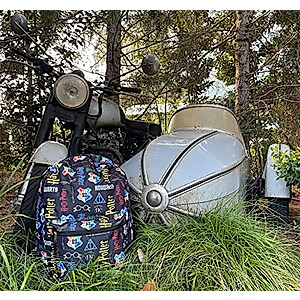 Harry Potter 16" Laptop Backpack Bag Hogwarts Crest All Over Print Cargo