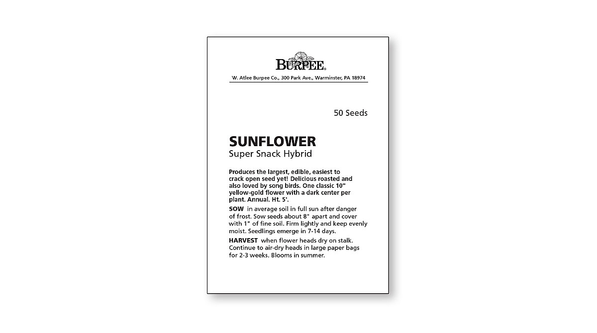 Burpee Super Snack Sunflower Seeds - Giant Flavorful Treats