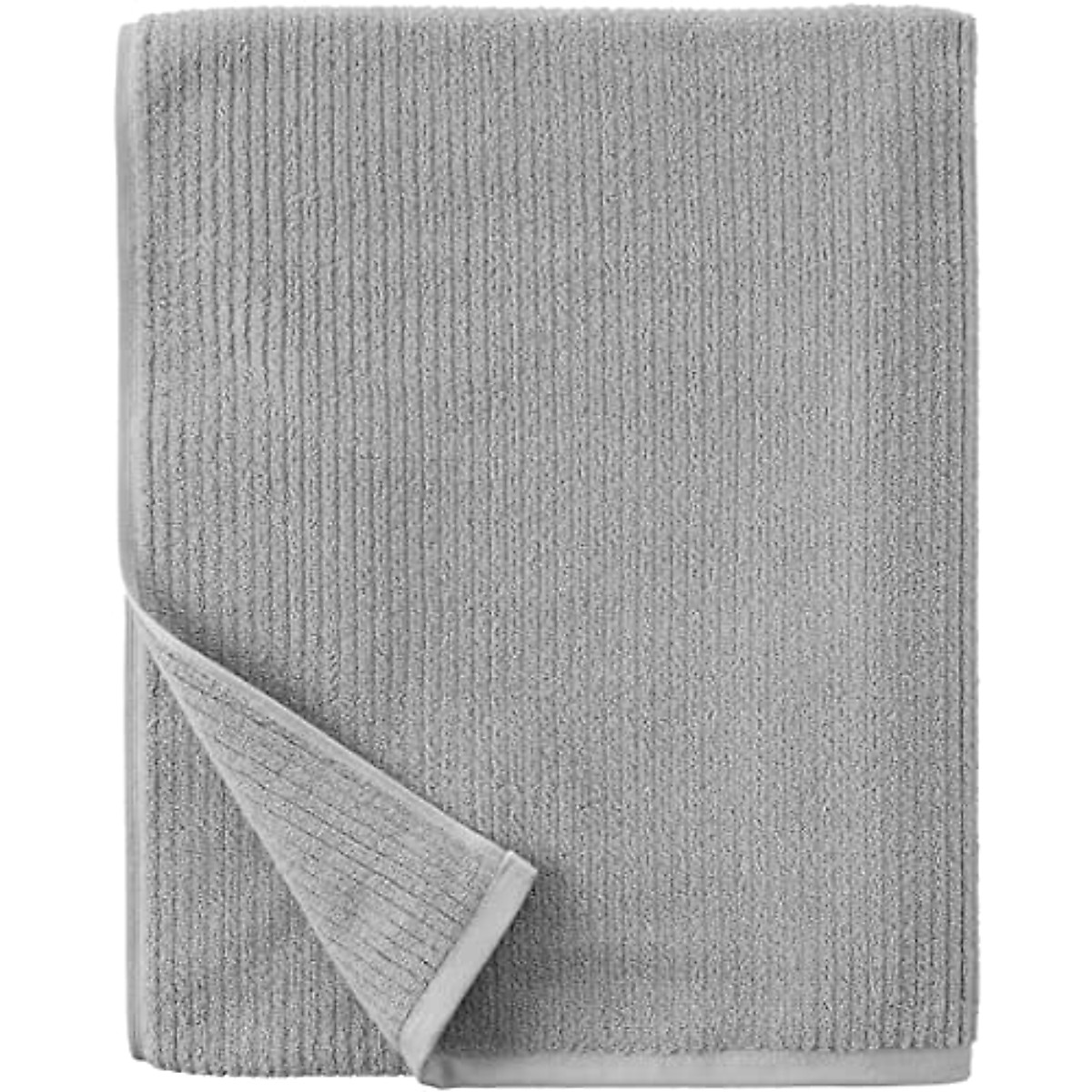 Amazon Aware 100% Organic Cotton Ribbed Bath Towels - 6-Piece Set, Light Gray