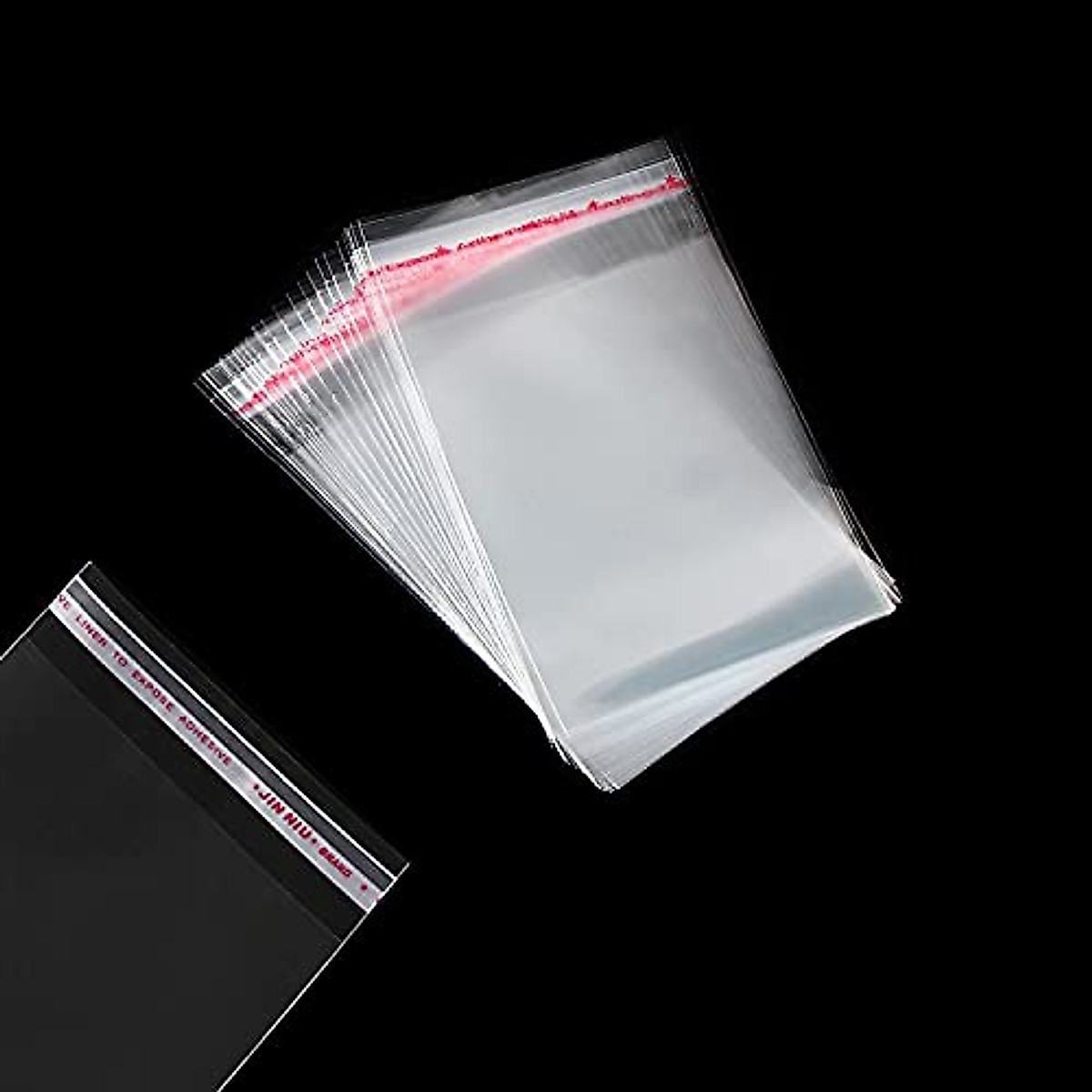 Vikeivty 120pcs 5×7 Inch Clear Resealable Cello Cellophane Bags, Self Sealing OPP Cello Bags for Bakery Cookies Decorative Wrappers