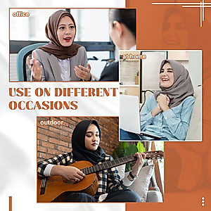 4 Pcs Women Chiffon Scarves 4 Pcs Hijab Caps Long Shawl Soft Wrap Scarves Islamic Muslim Underscarf Turban Caps Sleep Hats (Retro Colors)