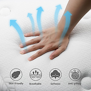 Erubry Twin Mattress, 12 Inch Plush Feel Hybrid Mattress with Breathable Euro Top Cover, Motion Isolation, Pressure Relief, Twin Size Mattress in a Box